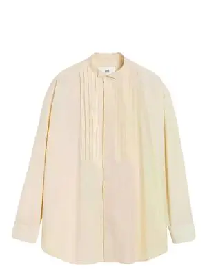 Ami Oversized Pleated-bib Shirt - Neutrals