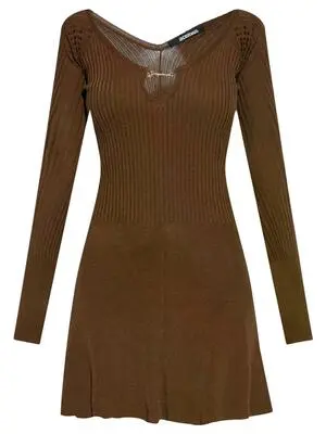 Jacquemus La Robe Ribbed Minidress - Brown