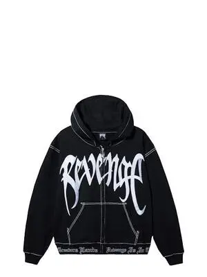 REVENGE Xxxtentacion Kill Contrast Zip Hoodie - Black/white