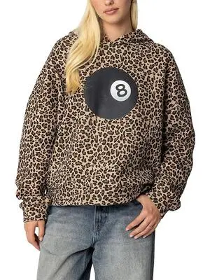EDIKTED Print Oversized Hoodie - Leopard