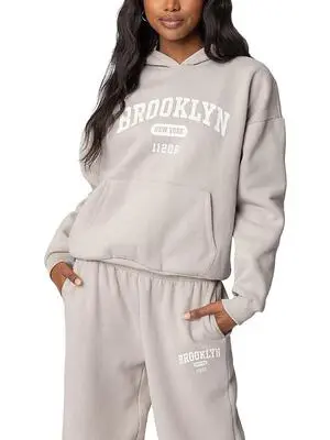 EDIKTED Brooklyn Ny Hoodie - Beige