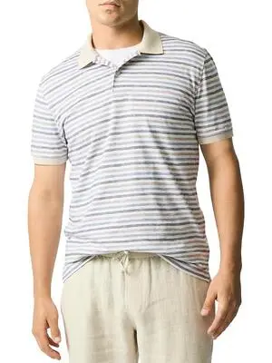 Rodd & Gunn Somes Island Slim Fit Striped Polo Shirt - Natural