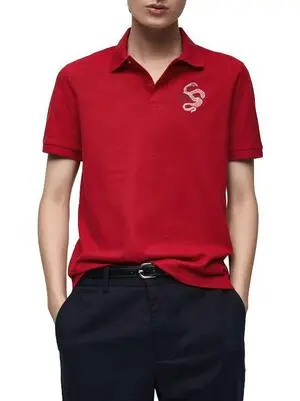 Mango Embroide Graphic Polo At Nordstrom Red