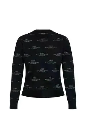Balenciaga All-over Logo-print Jumper - Black
