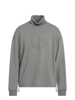 Giorgio Armani Cotton Blend Sweatshirt With Embroidered Logo - Grey