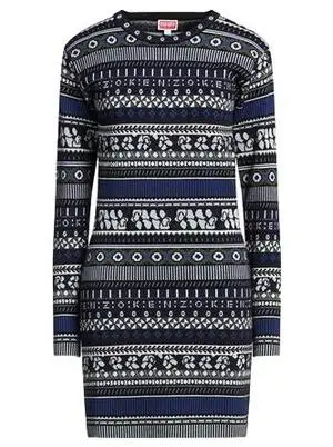 Kenzo Mini Flared Knit Dress - Blue