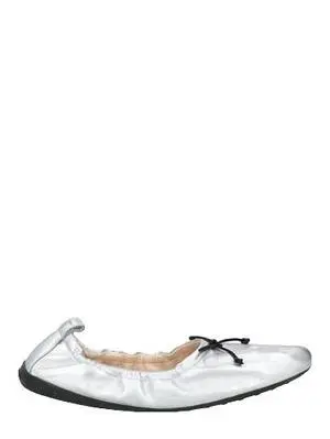 TOD'S Leather Ballet Flats - Silver