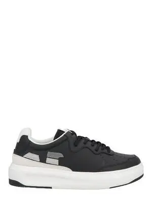 Emporio Armani Leather Sneakers - Black