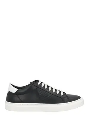 Emporio Armani Leather Sneakers - Black