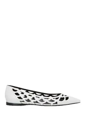 SERGIO ROSSI Leather Ballet Flats - White