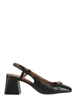 Geox Leather Slingback Pumps - Black