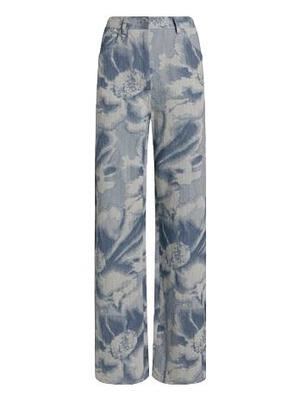MSGM Wide-leg Floral Jacquard Pants - Blue