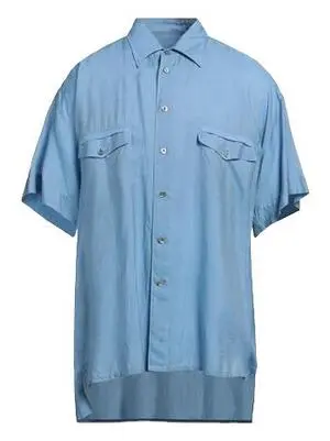 GIORGIO ARMANI Man Shirt Turquoise Size 15 ½ Lyocell, Silk