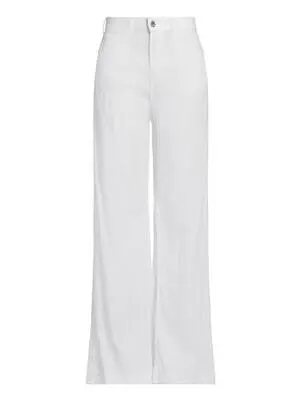 Emporio Armani Wide Leg Linen Pants - White