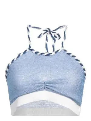 Giorgio Armani Knitted Crop Top - Blue