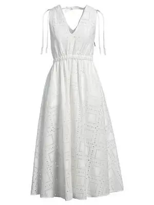 MSGM Flared Midi Dress - White