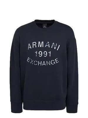 Armani Exchange Cotton-blend Sweatshirt - Navy