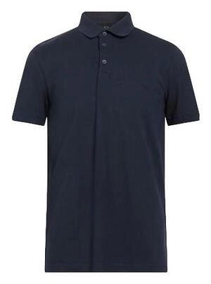 Armani Exchange Man Polo Shirt Midnight Blue Size Xs Cotton Midnight Blue
