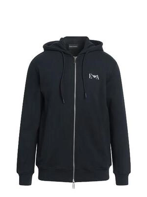 Emporio Armani Cotton-elastane Fleece Sweatshirt - Blue