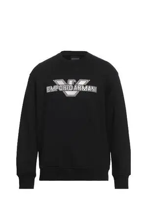 Emporio Armani Crewneck Sweatshirt With Embroidered Logo - Black