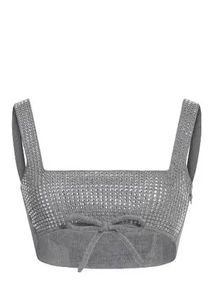 Valentino Garavani Virgin Wool Blend Crop Top - Grey