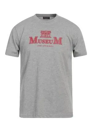 MUSEUM Man T-shirt Black Size M Cotton Grey