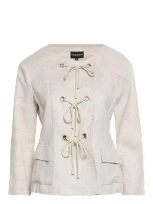 Emporio Armani Jacket In Linen And Viscose - Beige