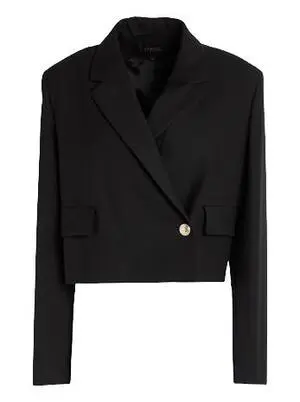 Maje Woven Double-breasted Blazer - Black