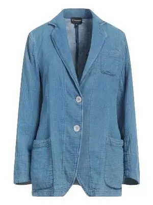 Emporio Armani Cotton Oxford Blazer - Blue