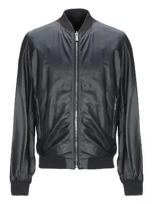 MOORER Leather Bomber Jacket - Blue