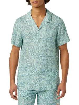 Scotch & Soda Relaxed Fit Print Short Sleeve Button-up Shirt - Luna Ditsy Green