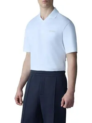 Mackage Marco Silicone Logo Organic Cotton Polo - White