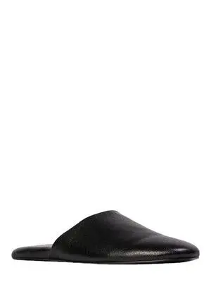 BLACK SUEDE STUDIO Puffy Knot Slide Sandal - Black Leather