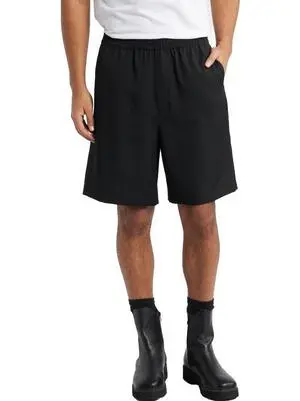 FRAME Relaxed Wool Shorts - Black