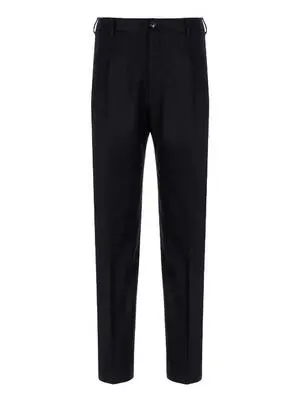 Giorgio Armani Virgin Wool And Cashmere Slim-fit Trousers - Navy