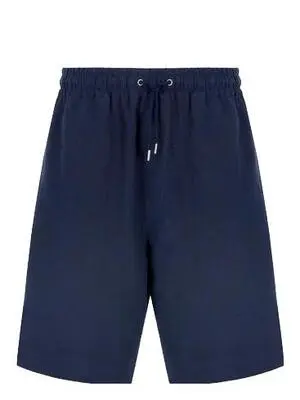 Giorgio Armani Linen Canvas Bermuda Shorts - Blue