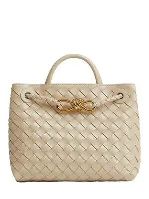 Bottega Veneta Small Intrecciato Andiamo Bag Ecru