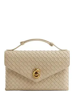BOTTEGA  VENETA Bottega Veneta Knot Lock Cross-body Bag - Ecru