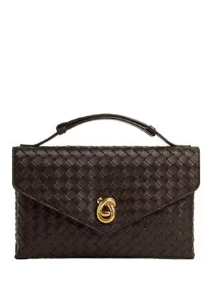 BOTTEGA  VENETA Knot Lock Intrecciato Leather Bag - Fondant