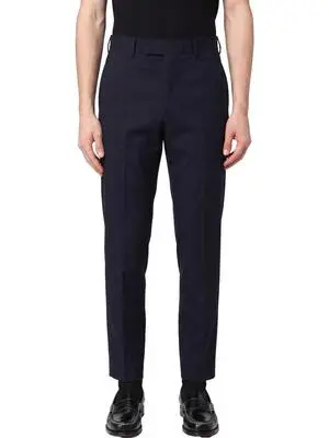 PT TORINO Pt Torino Stretch Virgin Wool Tailored Trousers Blue