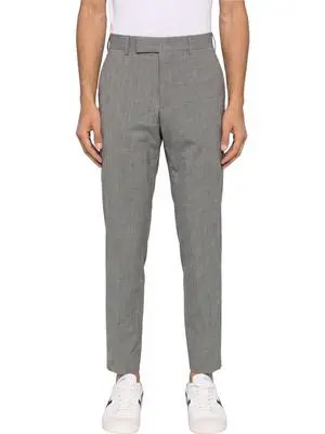 PT TORINO Pt Torino Stretch Virgin Wool Tailored Trousers Grey 1