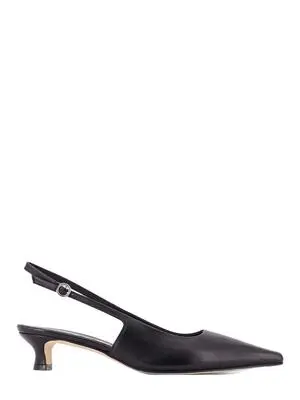 AeydĒ Slingback Pumps With Kitten Heel - Black