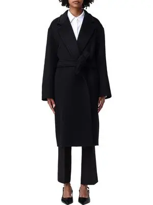 Max Mara Tailored Coat With Tie Detail - Black
