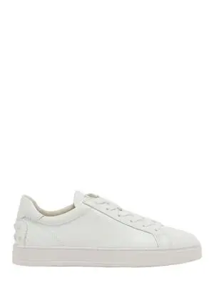 TOD'S Tod's Low-Top Smooth Calfskin Lace-Up Sneakers With Gommino Heel Detail White