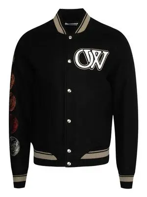 Off-White Moon Phase Varsity Bomber Jacket - Black