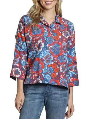 APNY Boxy Fit Cotton Shirt - Blue Multi