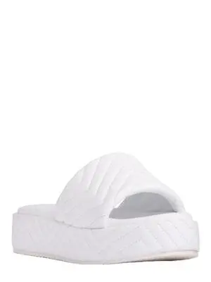 BEAUTIISOLES BEAUTIISOLES Deedee Platform Slide Sandal White