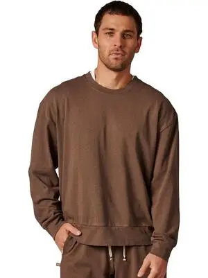 LEISURE LAB Cotton Lounge Crewneck - Jasper