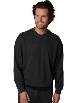 LEISURE LAB Cotton Lounge Crewneck Sediment