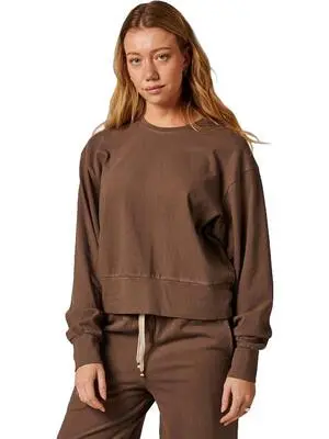 LEISURE LAB Cotton Lounge Crewneck Jasper
